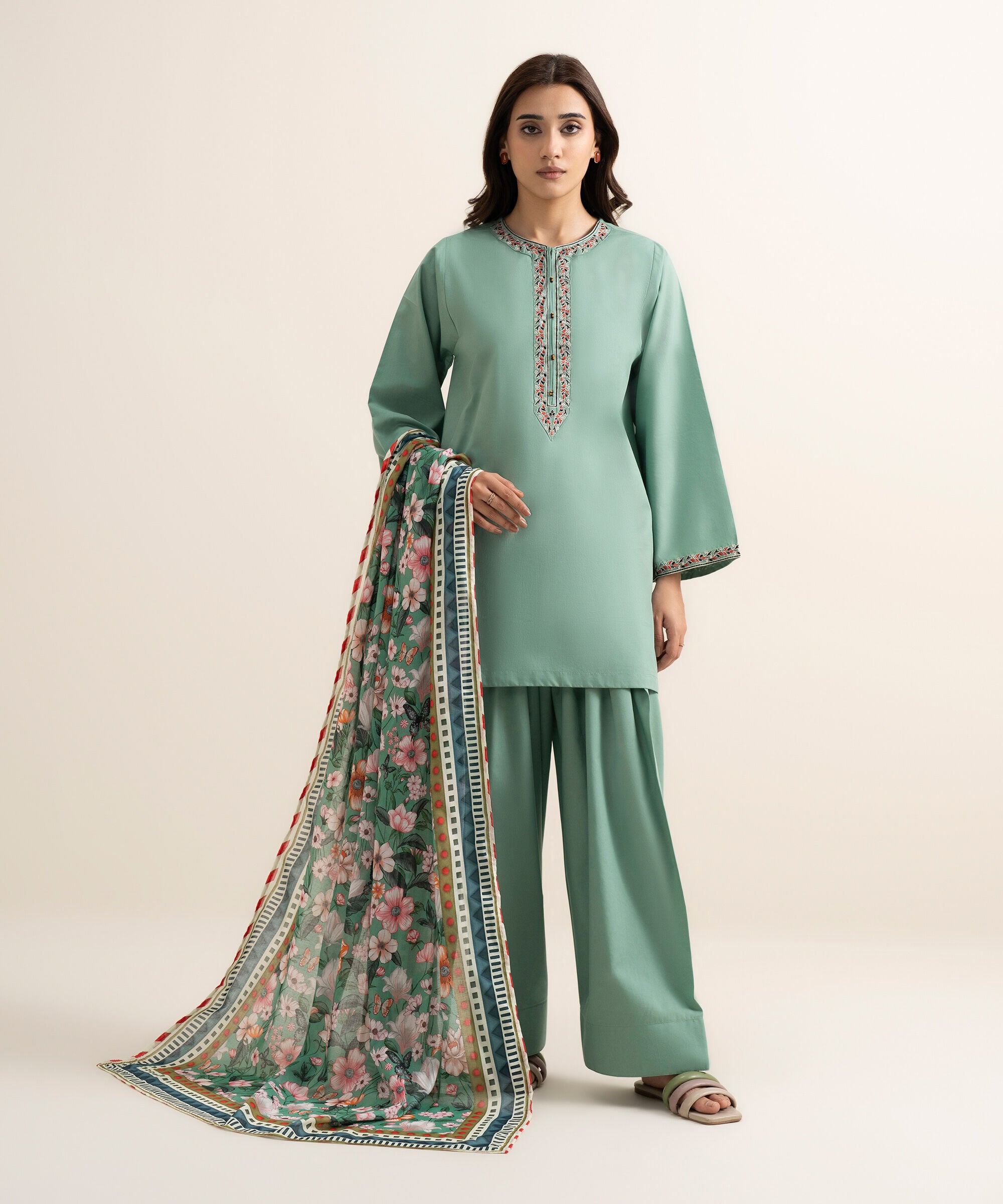 Printed Dupatta S26CAHMV121D Sapphire PK