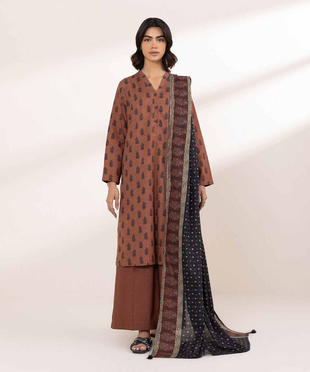 Printed Dupatta 03PBDS25V44D Sapphire PK